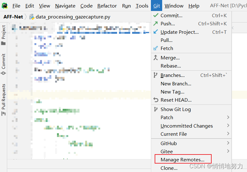 PyCharm 将项目由原来的 push 到 GitHub 切换为 push 到 Gitee_pycharm更改push地址-CSDN博客