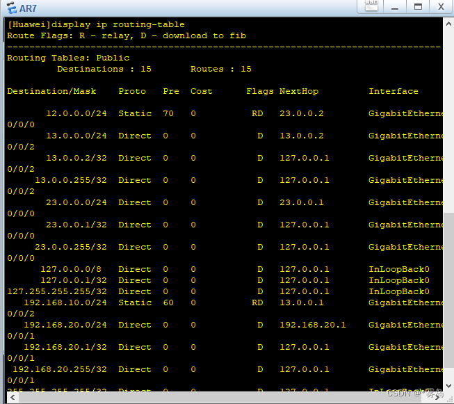 1.配置浮动路由，实现PC3与PC5互通 2.断掉AR5和AR8的链路，观察路由表的变化，PC3和PC5依然可通信_pc1和pc3与pc5互通 ...