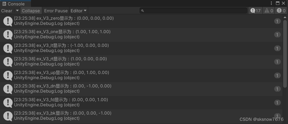 Vector3中实例与类型的字段，常用属性和方法——Unity引擎，C#语言_sksnow7676的博客-CSDN博客