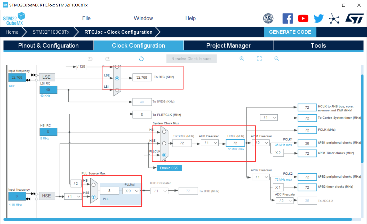 STM32F103基于HAL库实现日历读取、设置和输出---RTC时钟_stm32f103使用hal库显示rtc时间-CSDN博客