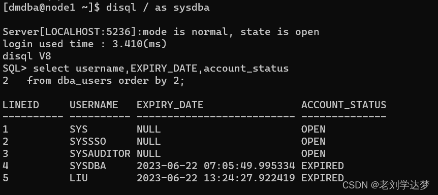 达梦8 如何为SYSDBA用户修改PASSWORD_LIFE_TIME_达梦数据库修改密码-CSDN博客
