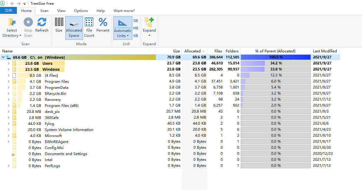 如何查看windows某个目录下所有文件/文件夹的大小？(TreeSize Free)_电脑怎么批量查看文件夹占用空间-CSDN博客