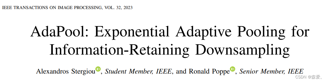 IEEE--AdaPool: Exponential Adaptive Pooling forInformation-Retaining ...
