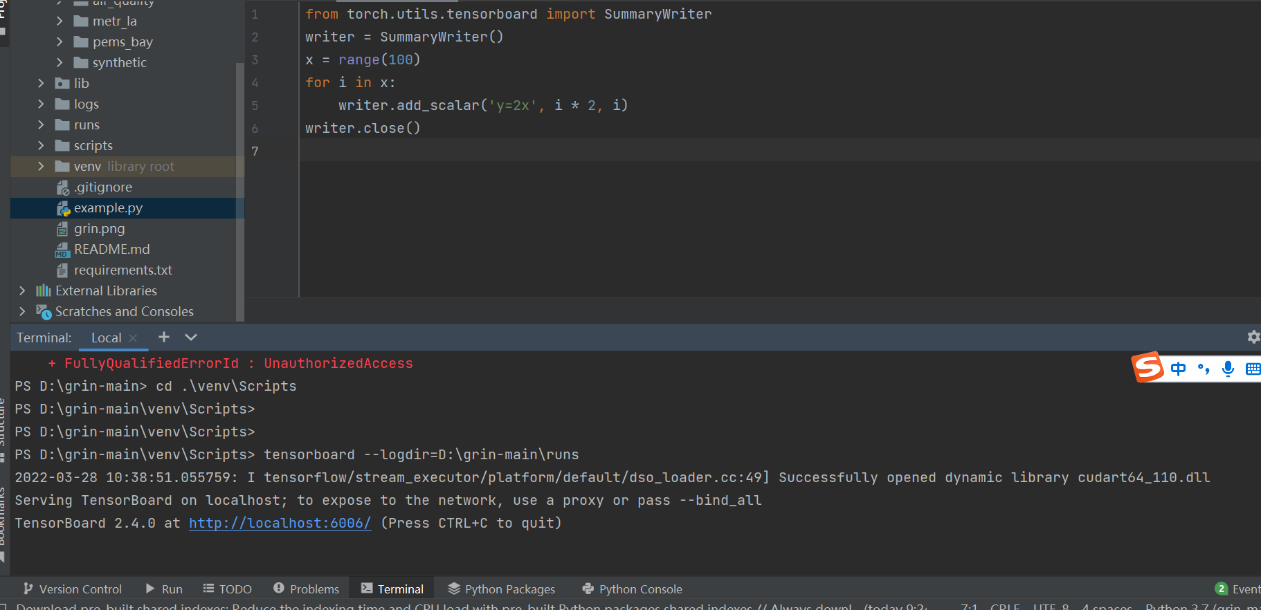 使用Pytorch中的tensorboard可视化网络训练参数_tensorboard打印pytorch训练过程中的权重变化-CSDN博客