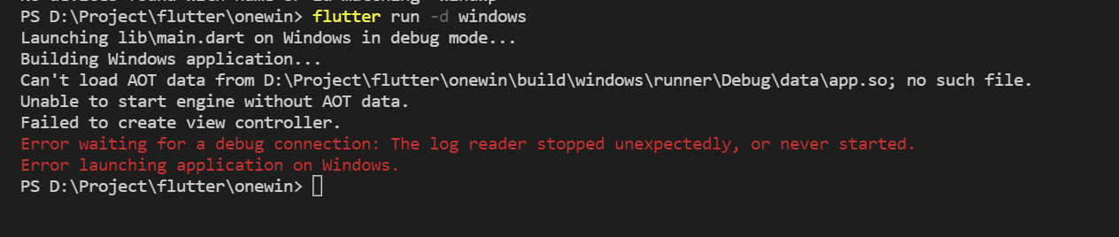 Flutter：Can‘t load AOT data from xxxx\build\windows\runner\Debug\data\app.so；no such file 解决 ...