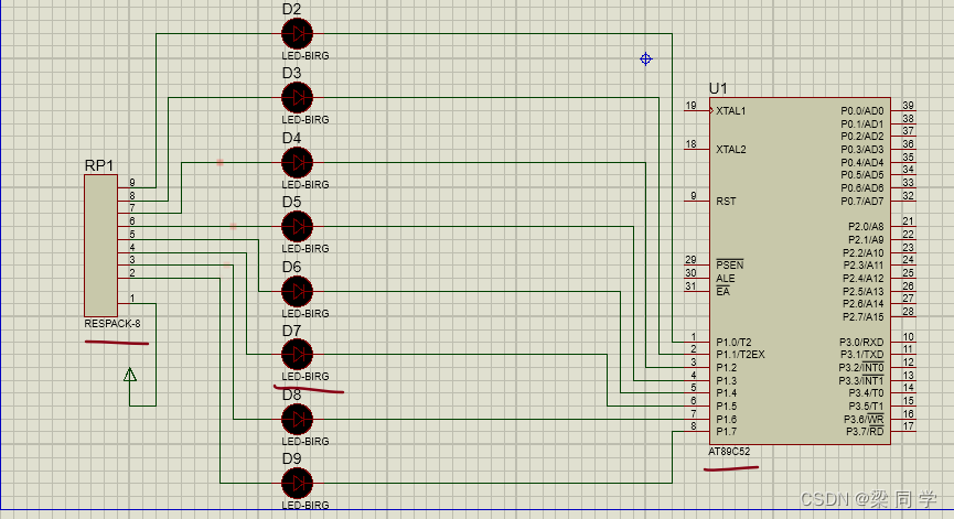 C51/C52流水灯-左右移动，两边向中间，中间向两边_c51左右移动-CSDN博客