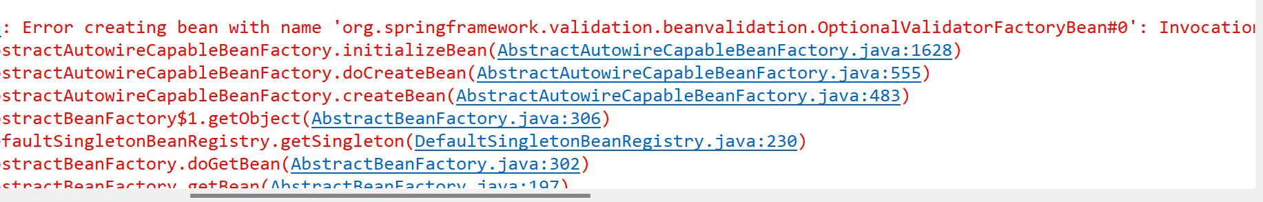 maven项目报错‘Error creating bean with name org.springframework.validation.beanvalidation ...
