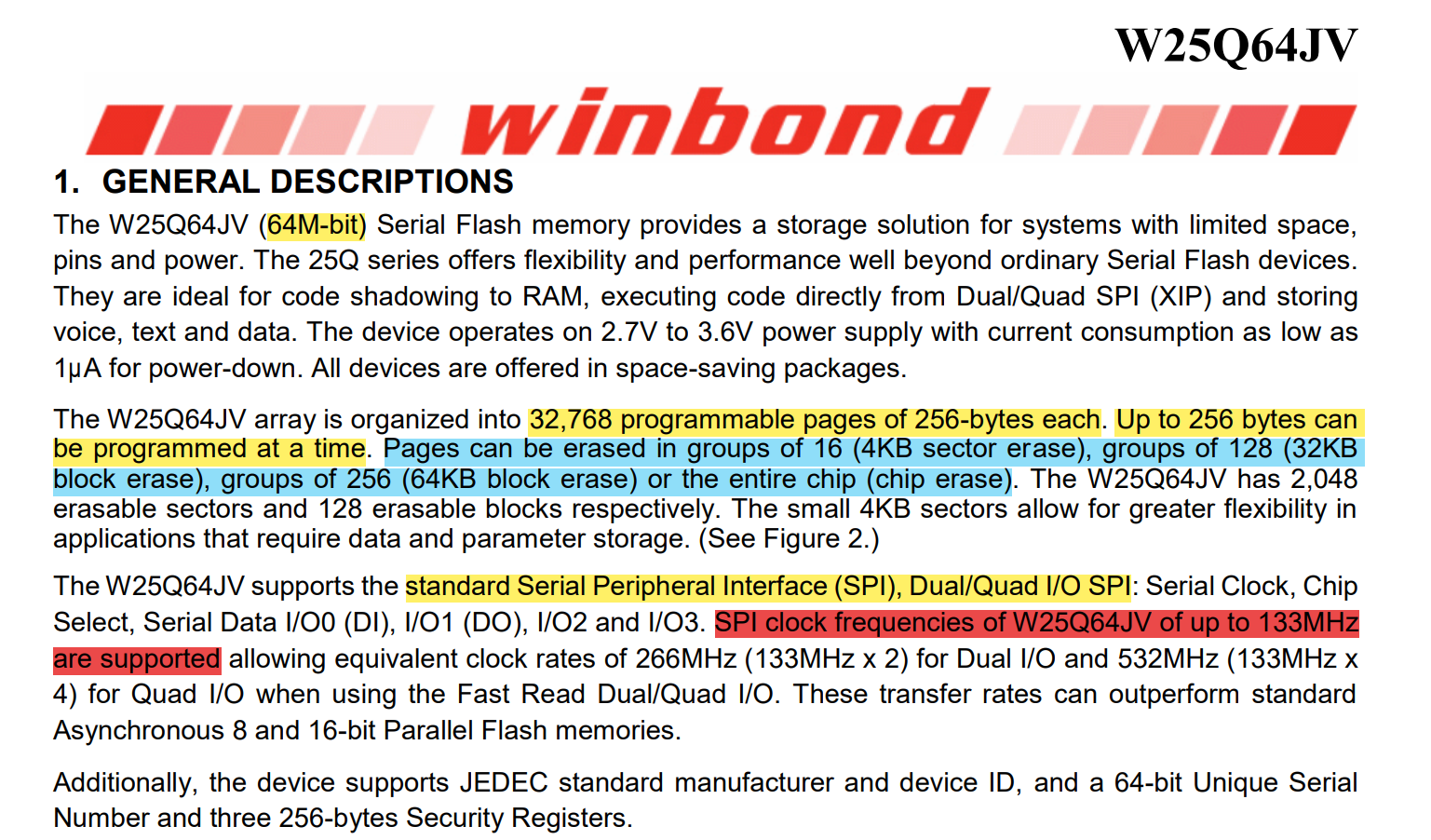 手把手系列--华邦W25Q64JV Flash操作指南-CSDN博客