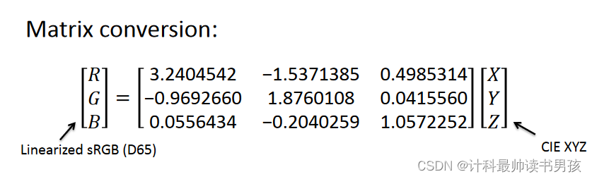 一文带你干懂 sRGB linear-RGB natural-RGB XYZ xyY 以及他们之间的转换_线性rgb转换为srgb-CSDN博客