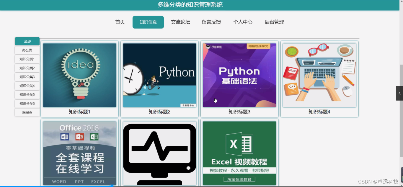 Java毕业设计多维分类的知识管理系统(附源码、数据库)知识管理网站源码 Csdn博客