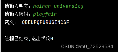 playfair密码代码python语言和运行操作_playfair解密python代码实现-CSDN博客