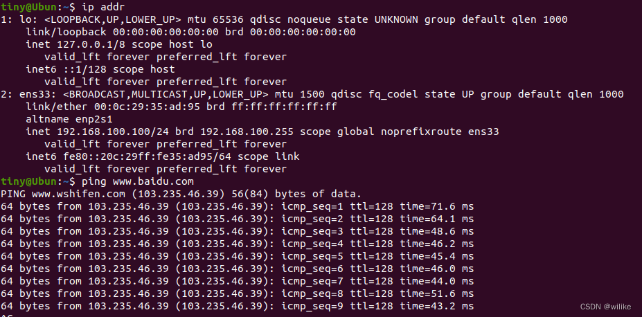 Ubuntu 20.04.04 minimum installation setting static IP (VMware virtual machine) - Programmer Sought