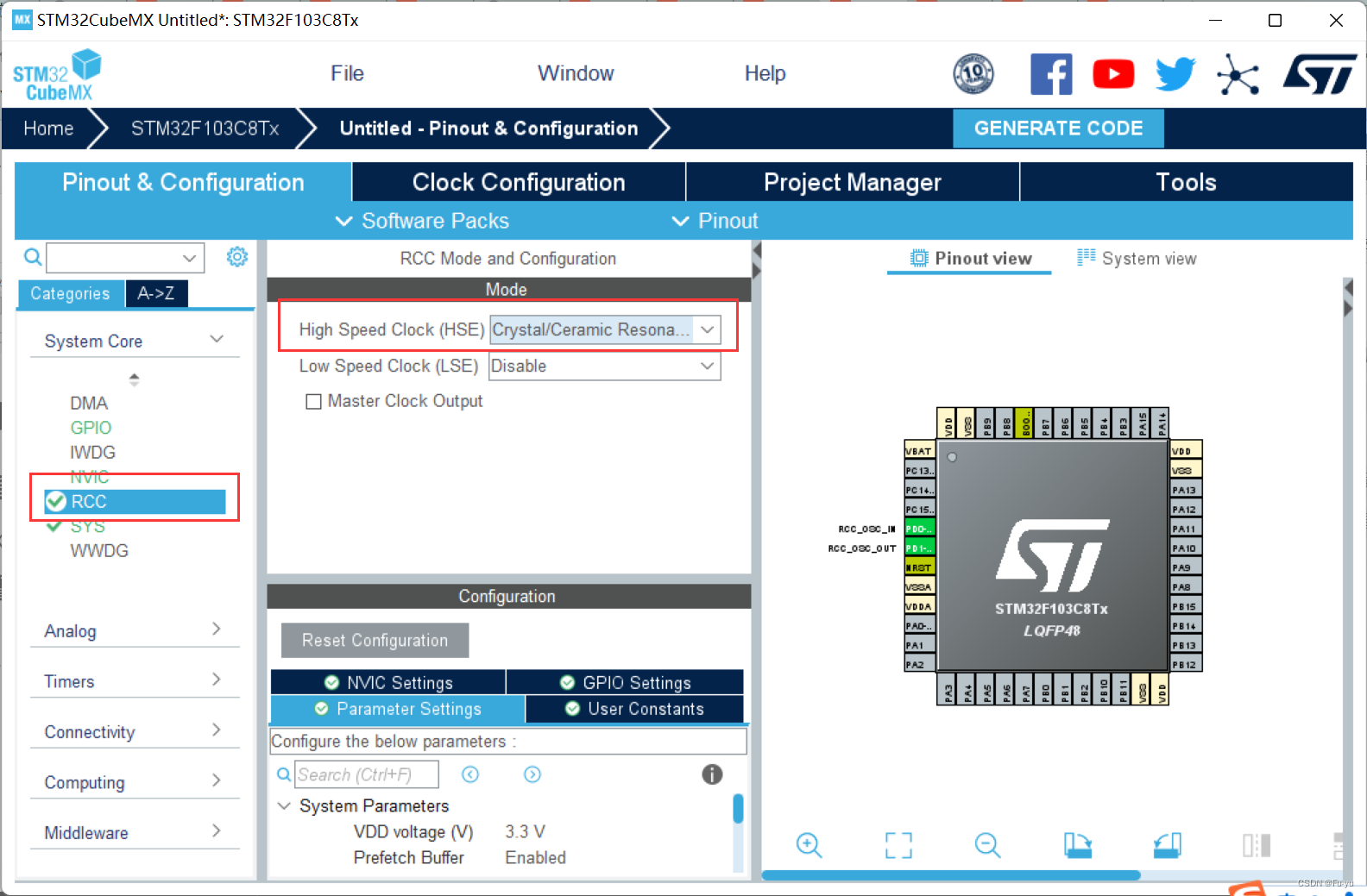 使用TIM3和TIM4，分别输出一个PWM波形，PWM的占空比随时间变化，去驱动你外接的一个LED以及最小开发板上已焊接的LED（固定接在 PC13 GPIO端口），实现2个 LED呼吸灯的 ...