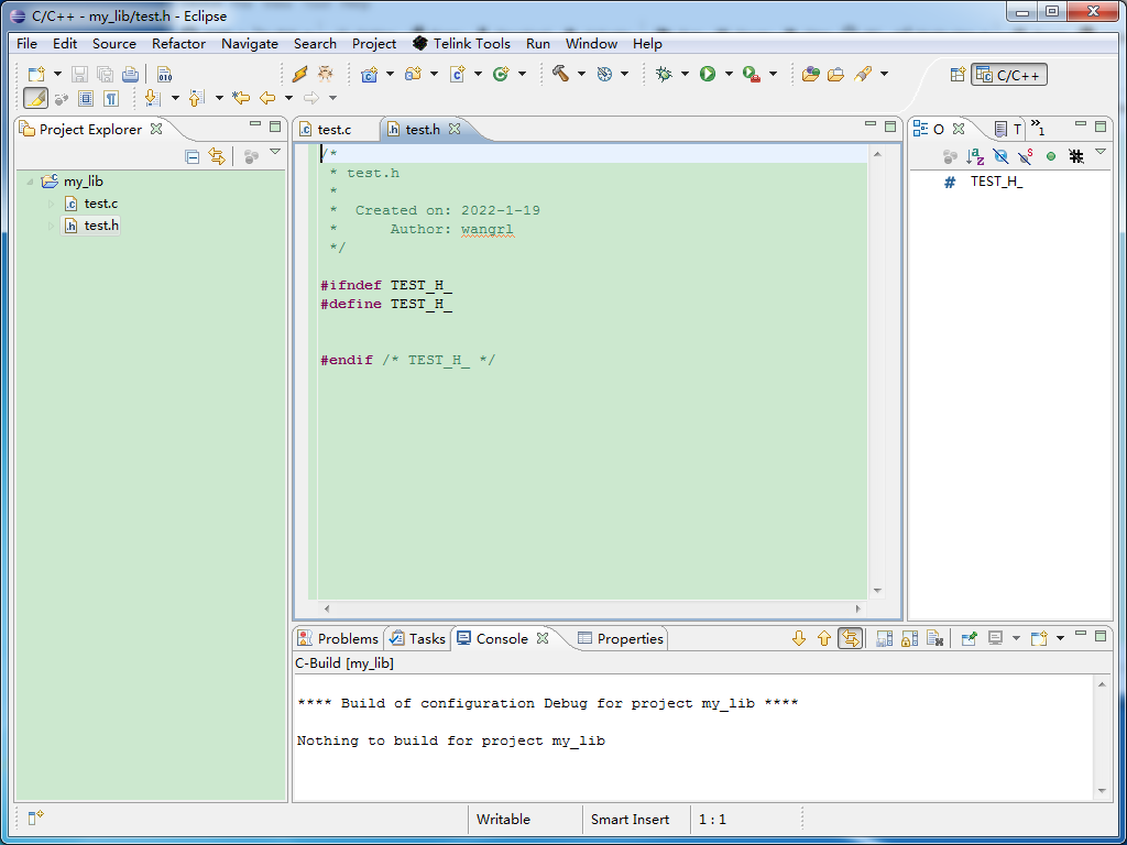 Telink IDE Ta Ling Micro IDE C language static library generation and ...