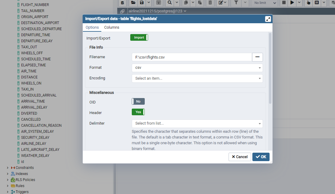 postgrel导入大量数据csv_pg数据库导入csv格式文件-CSDN博客