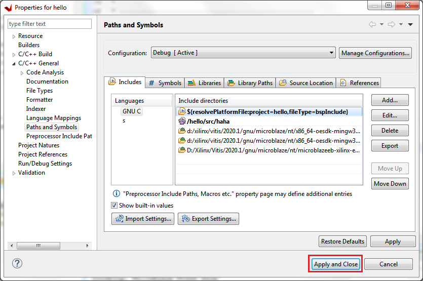 Xilinx Vitis 2020.1 Method to add include header file including path - Programmer Sought