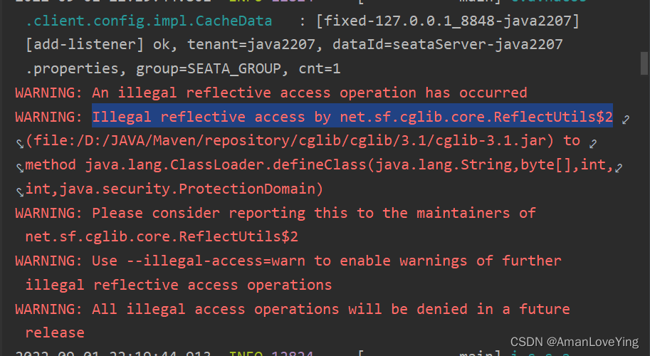 Spring Boot 报警告：“An illegal reflective access operation has occurred ...