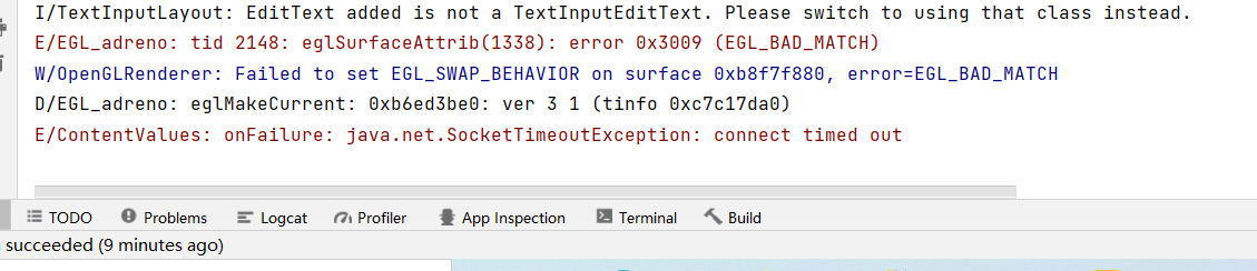 安卓报错：E/EGL_adreno: tid 2148: eglSurfaceAttrib(1338): error 0x3009 (EGL_BAD_MATCH ...