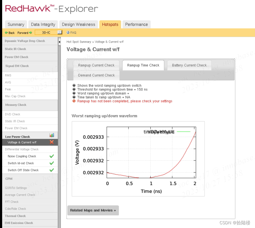 redhawk：上电分析报告“rampup has not been completed”如何解决_rampup time checks redhawk-CSDN博客