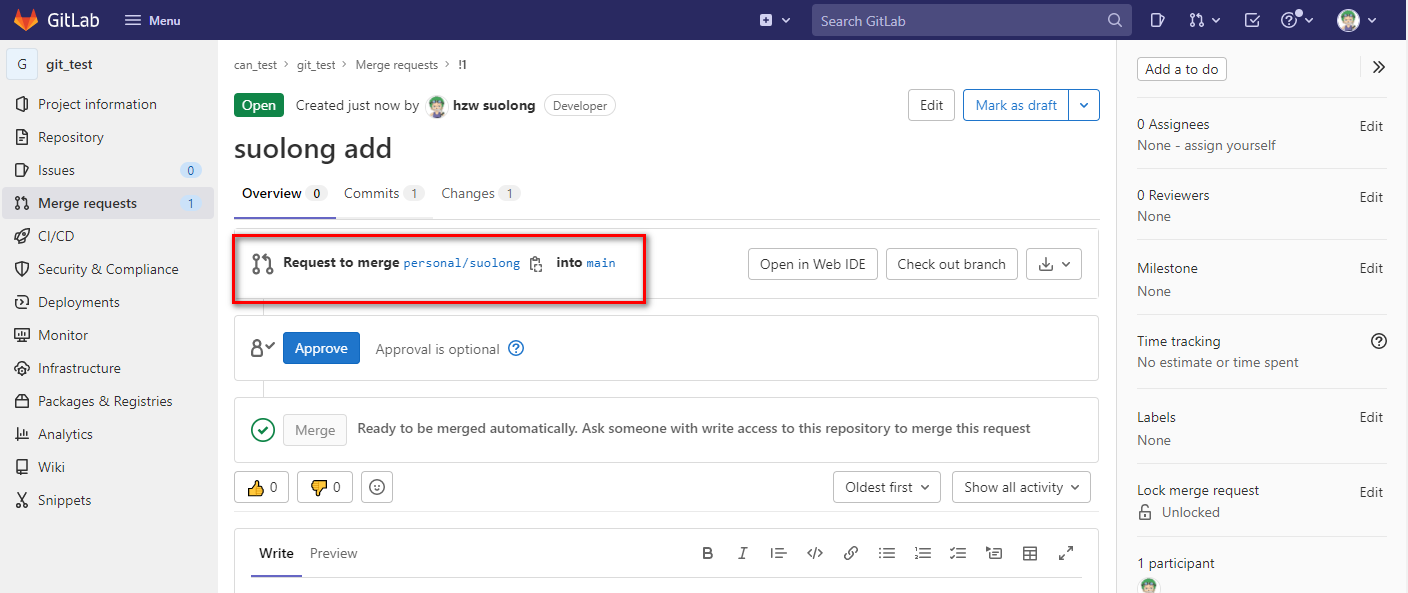 git学习（2）gitlab 使用_gitlab mr-CSDN博客