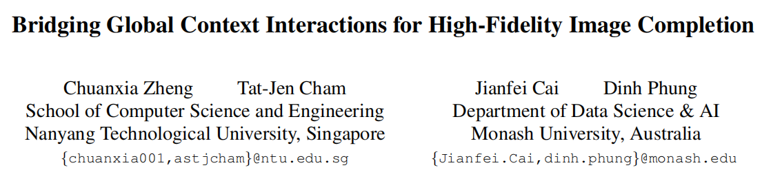 Tfill：bridging Global Context Interactions For High Fidelity Image 
