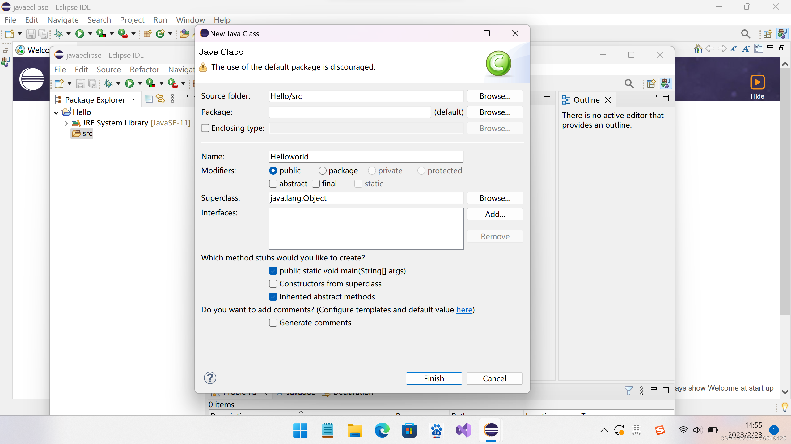 我用eclipse写的第一个java程序使用eclipse编写一个java程序实例 Csdn博客