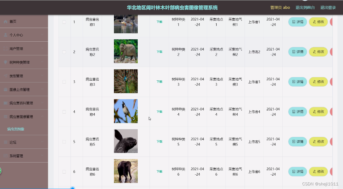 Java毕设项目华北地区阔叶林木叶部病虫害图像管理系统（附源码）java病害绘制 Csdn博客