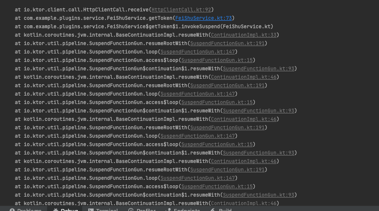 No transformation found: class io.ktor.utils.io.ByteBufferChannel -＞ class com.example.plugins ...