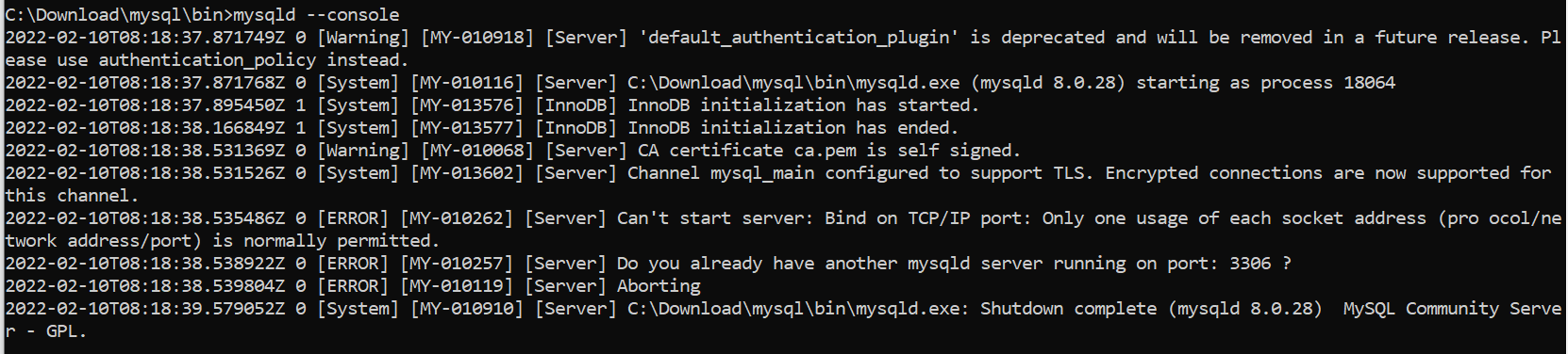 MySQL配置遇到一些问题_more help is available by typing net helpmsg 3534.-CSDN博客