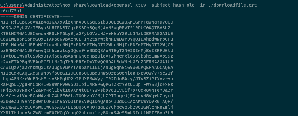利用OPENSSL计算证书文件的HASH值_openssl工具生成证书的hash值-CSDN博客