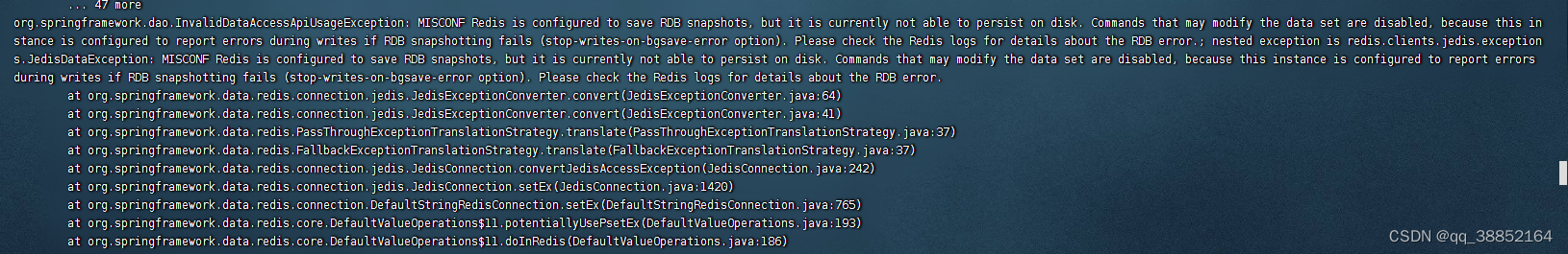 Redis突然异常:misconf Redis Is Configured To Save Rdb Snapshots Csdn博客