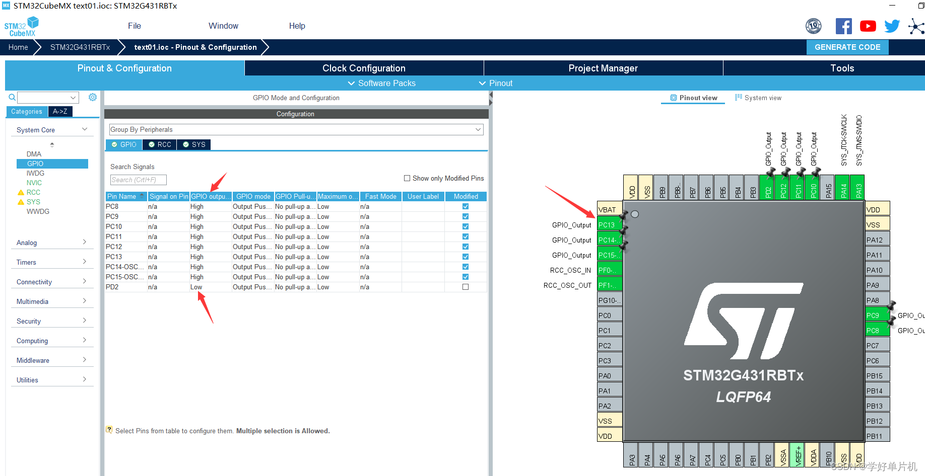 蓝桥杯--嵌入431RBT6（点亮一个LED篇）_stm32g431led程序-CSDN博客