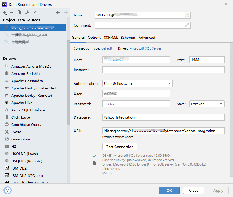DATAGRIP连接Microsoft SQL Server异常：驱动程序无法通过使用安全套接字层(SSL)加密与 SQL Server 建立安全连接_datagrip unable to ...