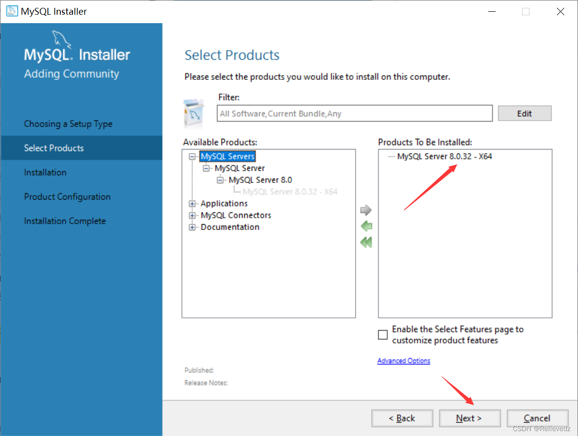MYSQL 8.0安装_mysql installer select products-CSDN博客