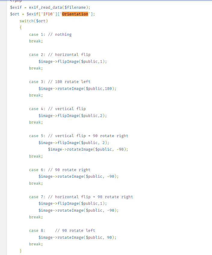 PHP 利用phpexif_read_data函数获取iPhone 手机拍摄的图片 进行翻转照片 – 源码巴士