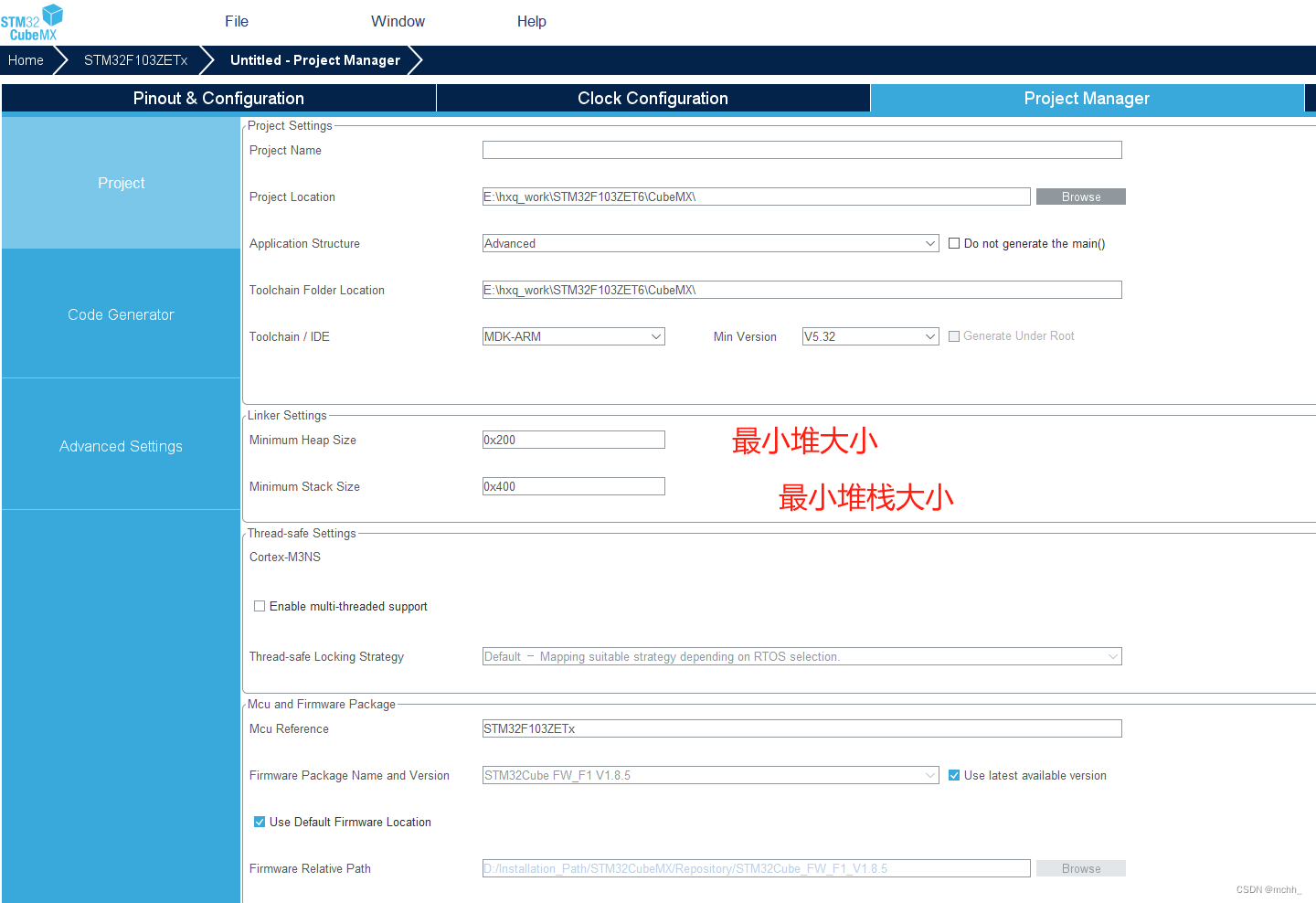 Stm32cubemx学习之路——配置stm32f103zet6点亮led Stm32cubemx配置stm32f03 Csdn博客
