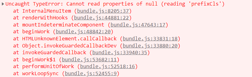 Cannot Read Properties Of Null Reading ‘prefixcls‘ 问题解决cannot Read 