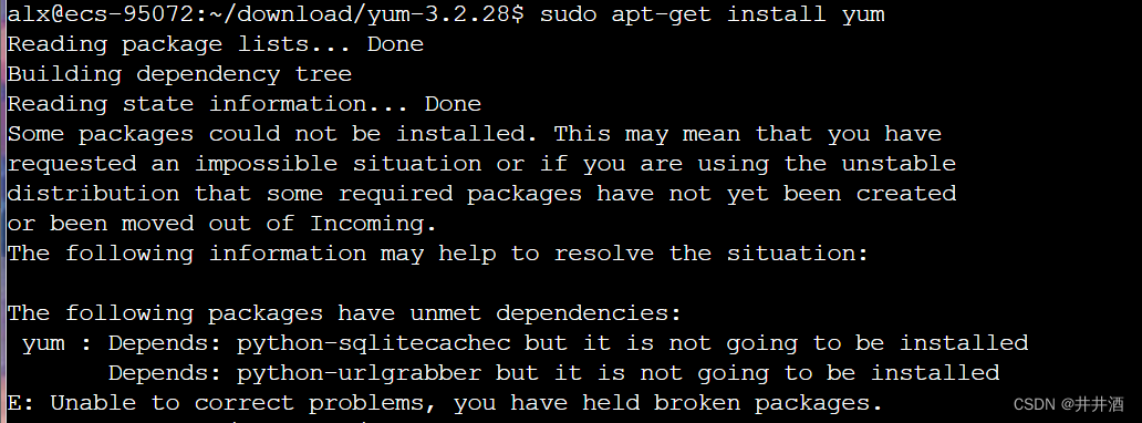 解决Ubuntu 20.04安装yum报错：E: Unable to locate package yum-CSDN博客