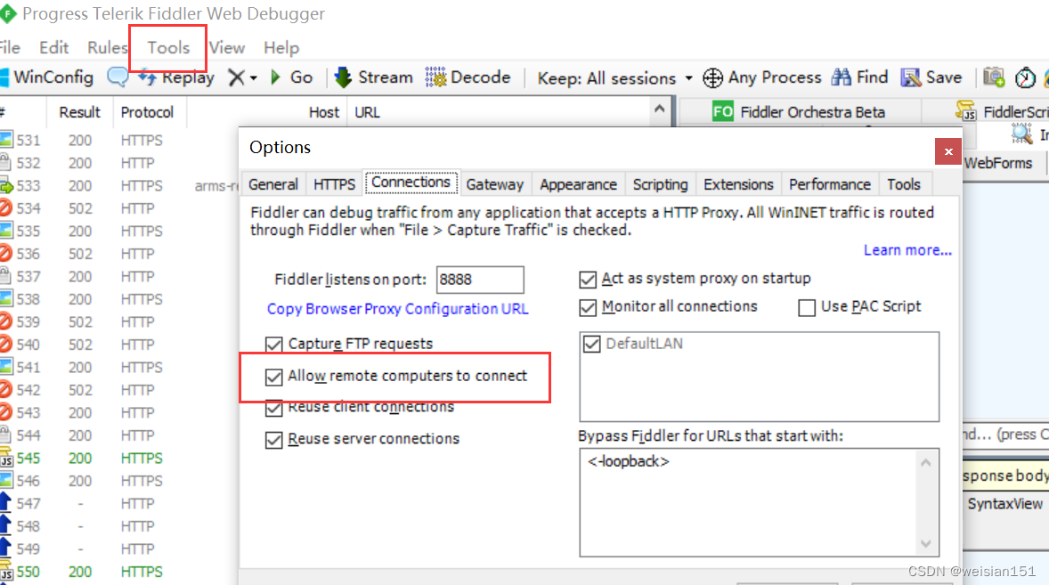 fiddler抓包及Proxifier配置代理_proxifier fiddler-CSDN博客