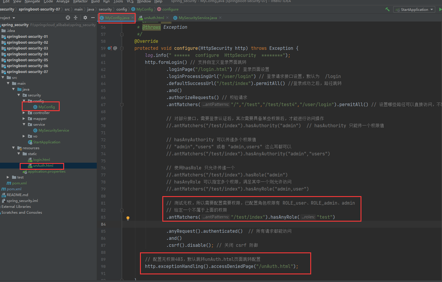 Spring——Security安全框架之没有权限访问处理_配置security6.x后没有localhost的访问权限-CSDN博客