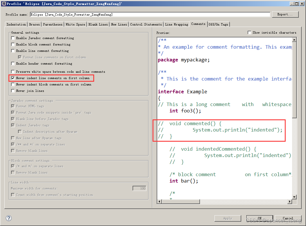 eclipse format never indent line comments on first column-CSDN博客