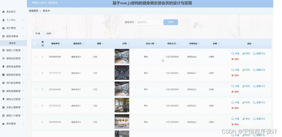 Javaphpnodejspython基于vuejs架构的健身俱乐部会员的设计与实现【2024年毕设】架构 Js Vue Php