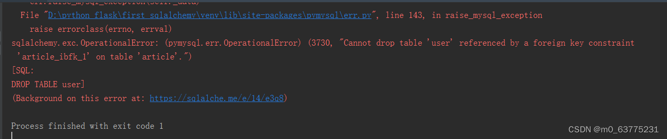 初学：SQL问题小记录（3730）_3730- cannot drop table ' customer referenced by a-CSDN博客