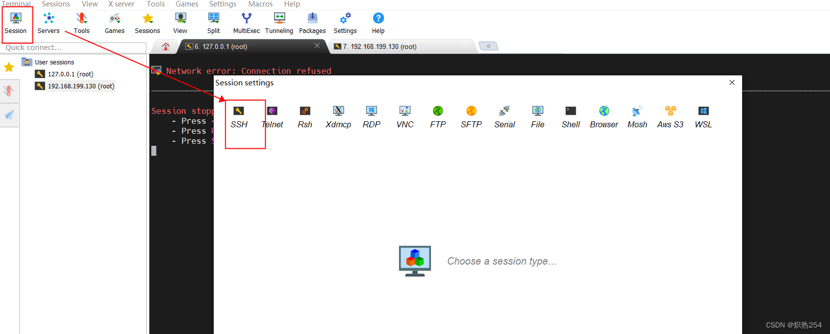 MobaXterm 连接Ubuntu：Connection Refused、 Access denied_mobaxterm connection refused-CSDN博客