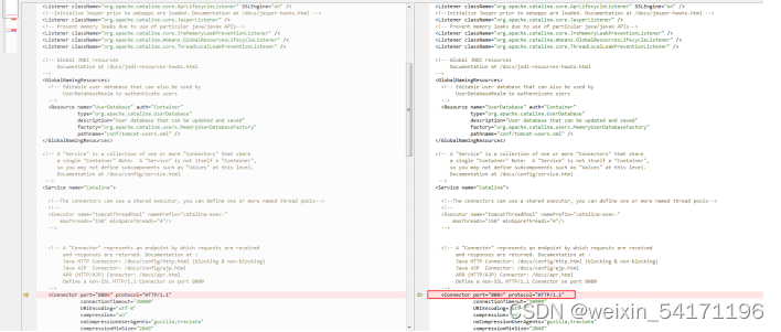 关闭80-8080-443端口的方法（图左边是现场的原文件，右边是修改后的文件）_关闭8443端口-CSDN博客