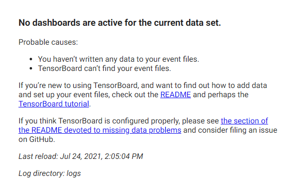 pytorch打不开tensorboard的解决方法，解决报错 No dashboards are active for the current data set._pyroch中利用 ...