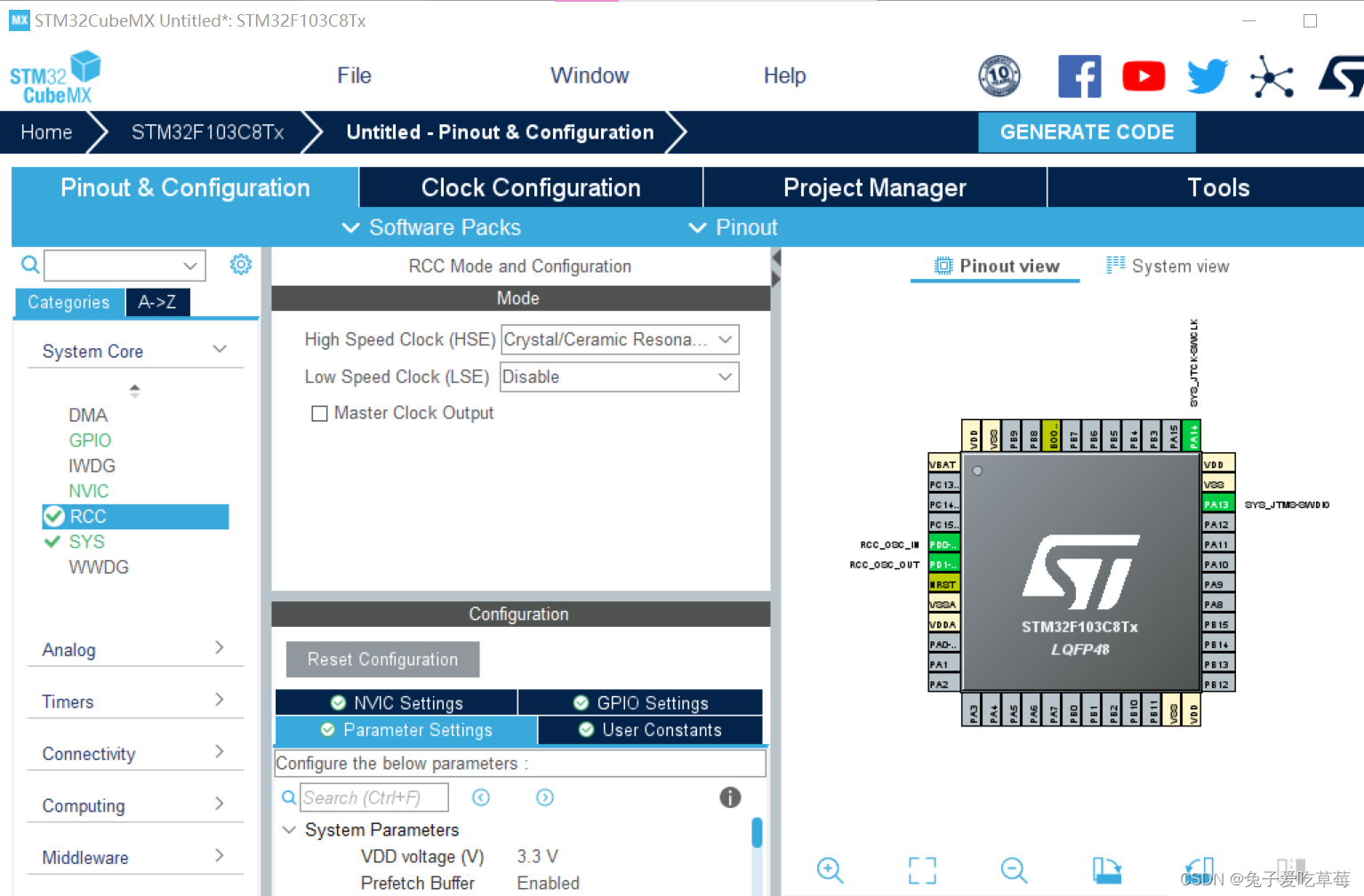 安装 stm32CubeMX，用cubemx完成初始化过程，采用HAL库编程实现_.cubemx 配置引脚初始化_兔子爱吃草莓的博客-CSDN博客
