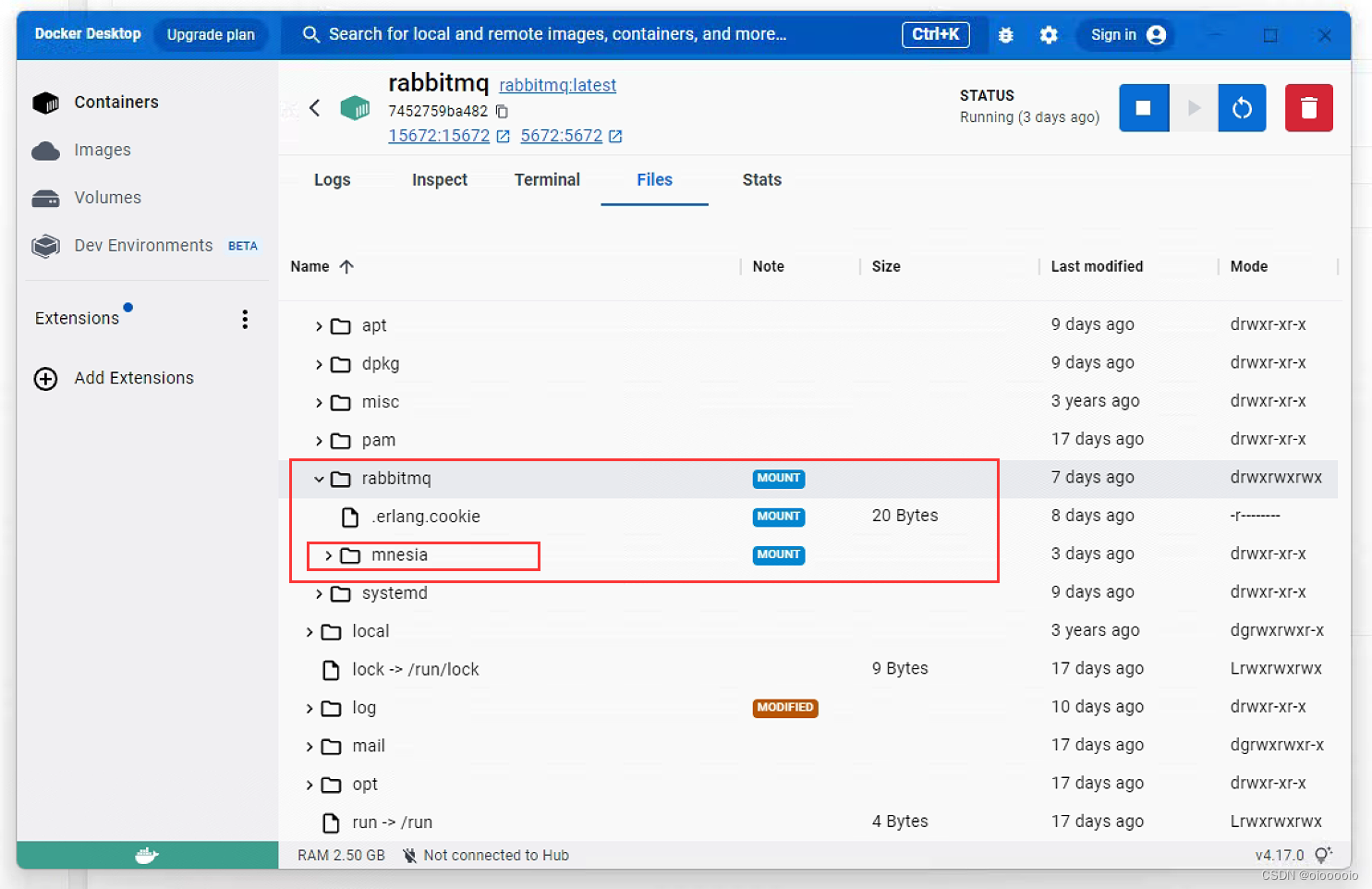 windows(server) docker rabbitMQ .erlang.cookie must be accessible by owner only_rabbitmq owner ...