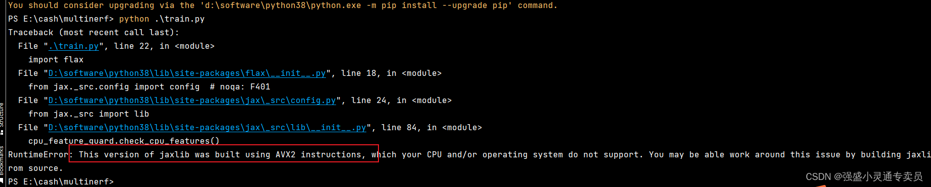 windows使用jax报错This version of jaxlib was built using AVX2 instructions_runtimeerror: this ...