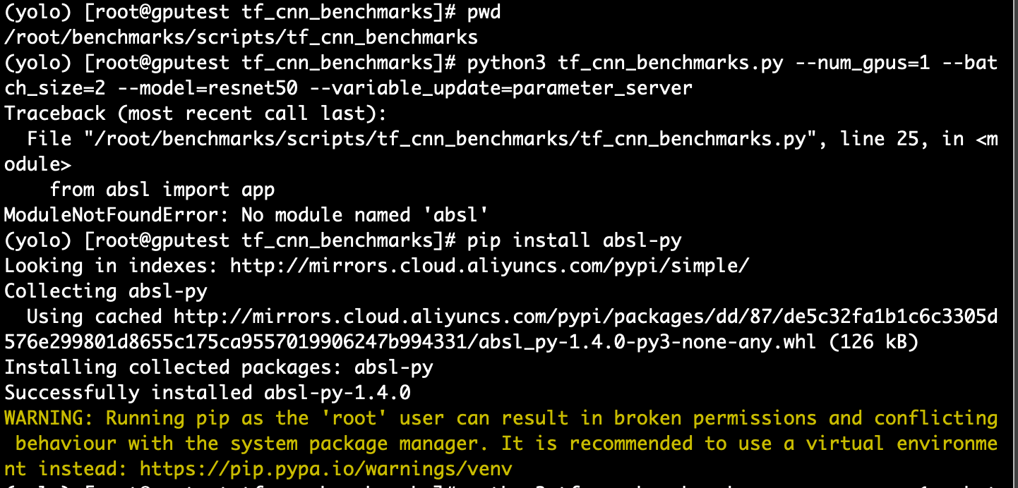 环境搭建-CentOS7系统基于TensorFlow Benchmarks测试GPU_gpu测试-CSDN博客